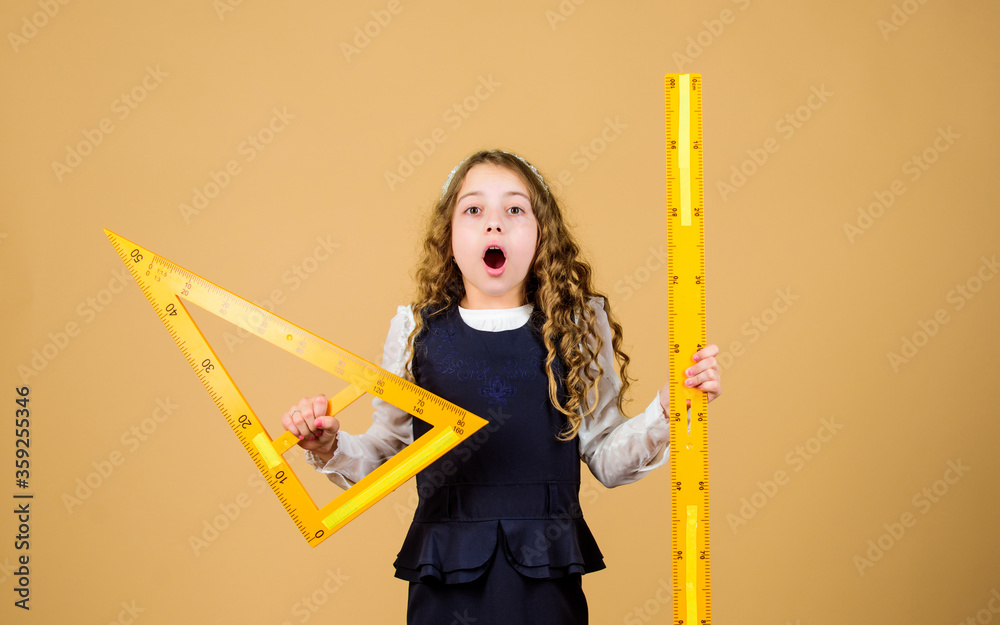 Geometry school subject. Education and school concept. Smart and clever ...