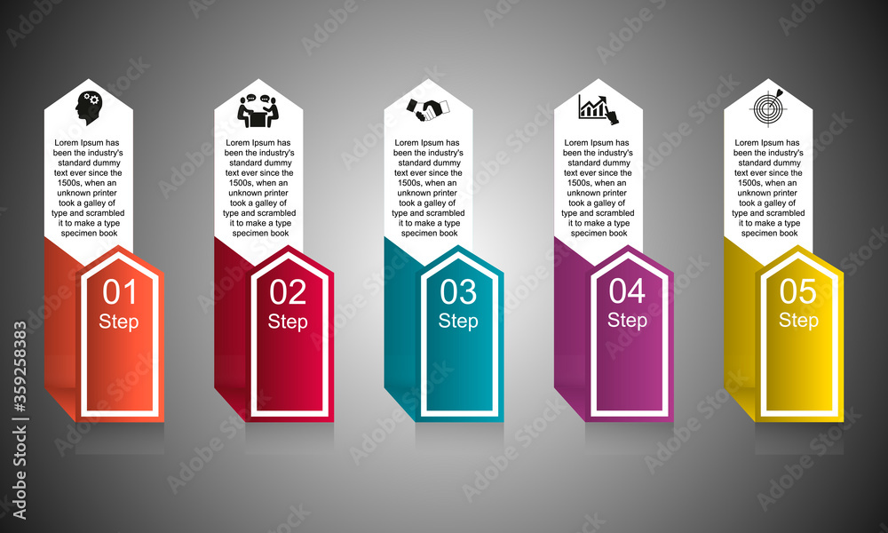 Business data visualization, infographics. Schematic of the process of ...