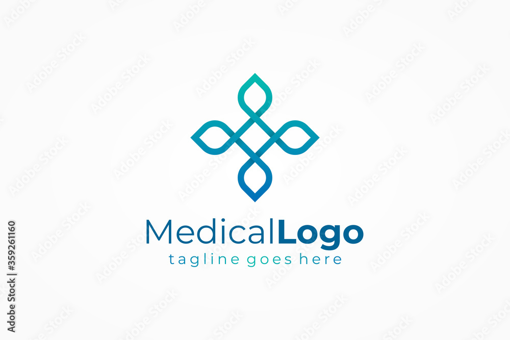 Healthcare Medical Logo. Blue Green Geometric Linear Infinity Style ...