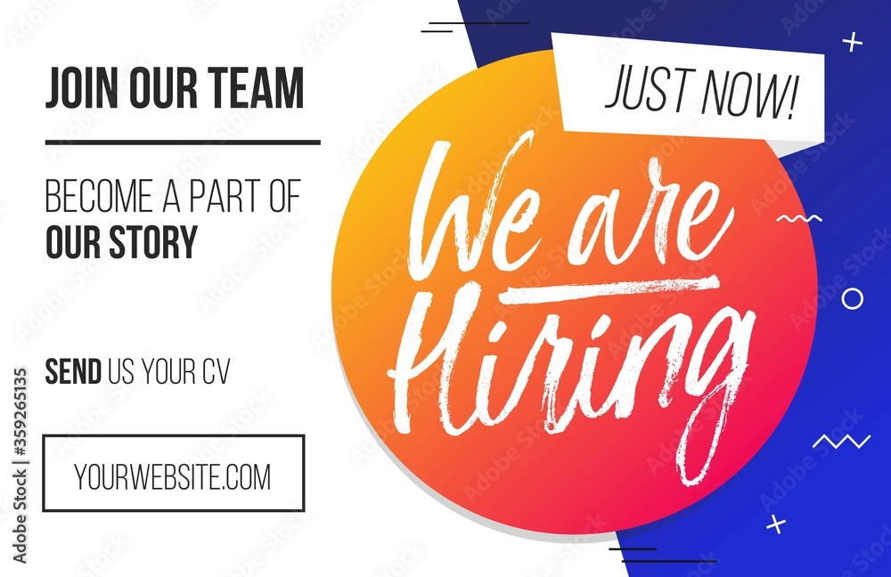 We are hiring, Join our team trendy job vacancy banner, poster or flyer ...