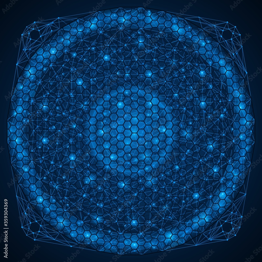 Audio equipment, bass speaker with mesh. A low-poly model of a sound ...