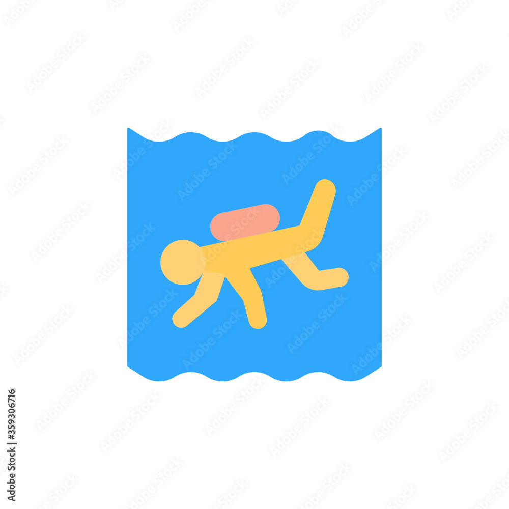 Scuba diving, ocean icon. Simple color vector elements of saving marine ... Scuba diving, ocean icon. Simple color vector elements of saving marine ...