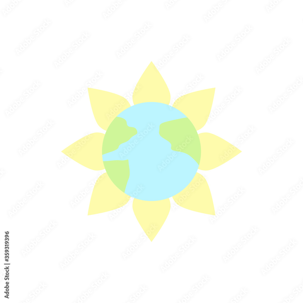 Earth, flower icon. Simple color vector elements of mother earth day ...