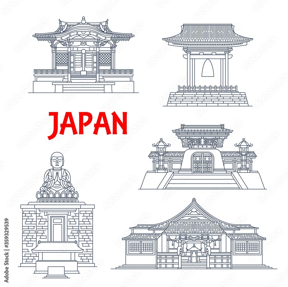 Japan buildings, Japanese temples, houses and pagoda towers ...