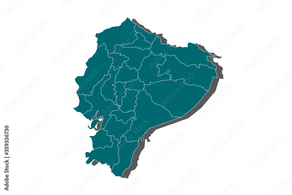 Vetor de vector map-ecuador country blue on white background. ecuador ...