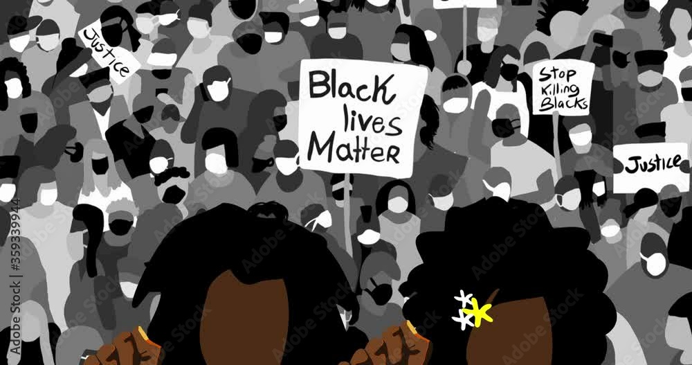 video showing protests around the world against racism, symbol against ...