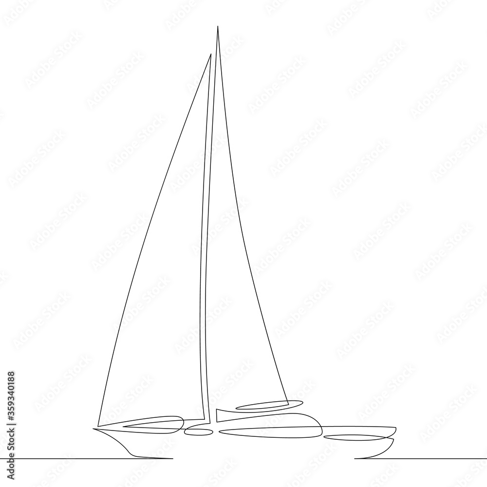 side view of a sailing yacht boat ship sailboat Stock Illustration ...