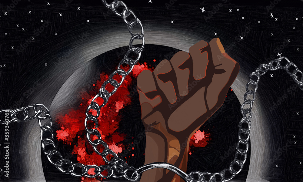 black hands chained, broken chains, structural racism, black planet ...