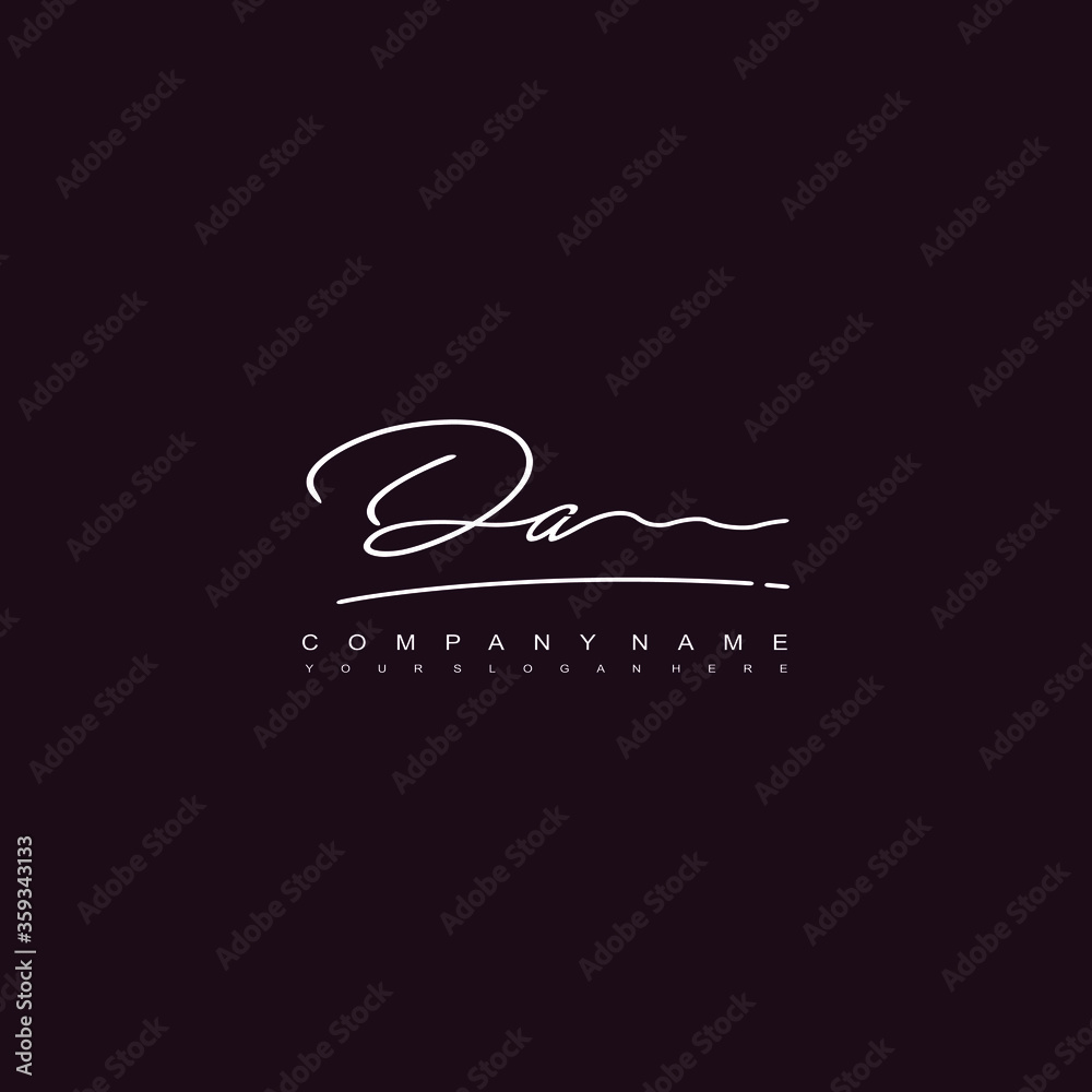 DA initials signature logo. Handwriting logo vector templates. Hand ...