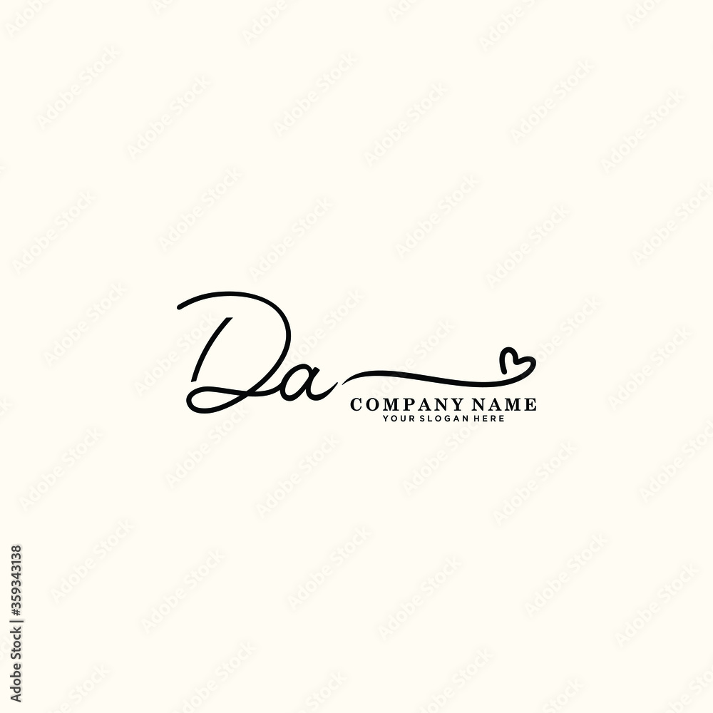 DA initials signature logo. Handwriting logo vector templates. Hand ...
