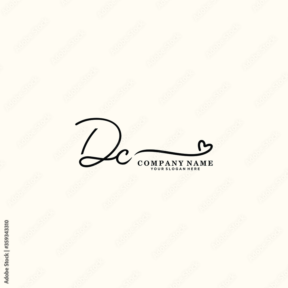 DC initials signature logo. Handwriting logo vector templates. Hand ...