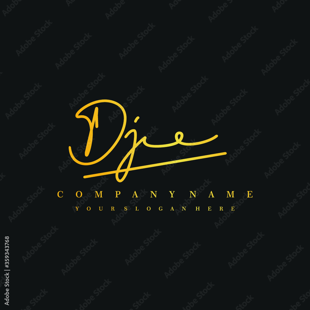 DJ initials signature logo. Handwriting logo vector templates. Hand ...