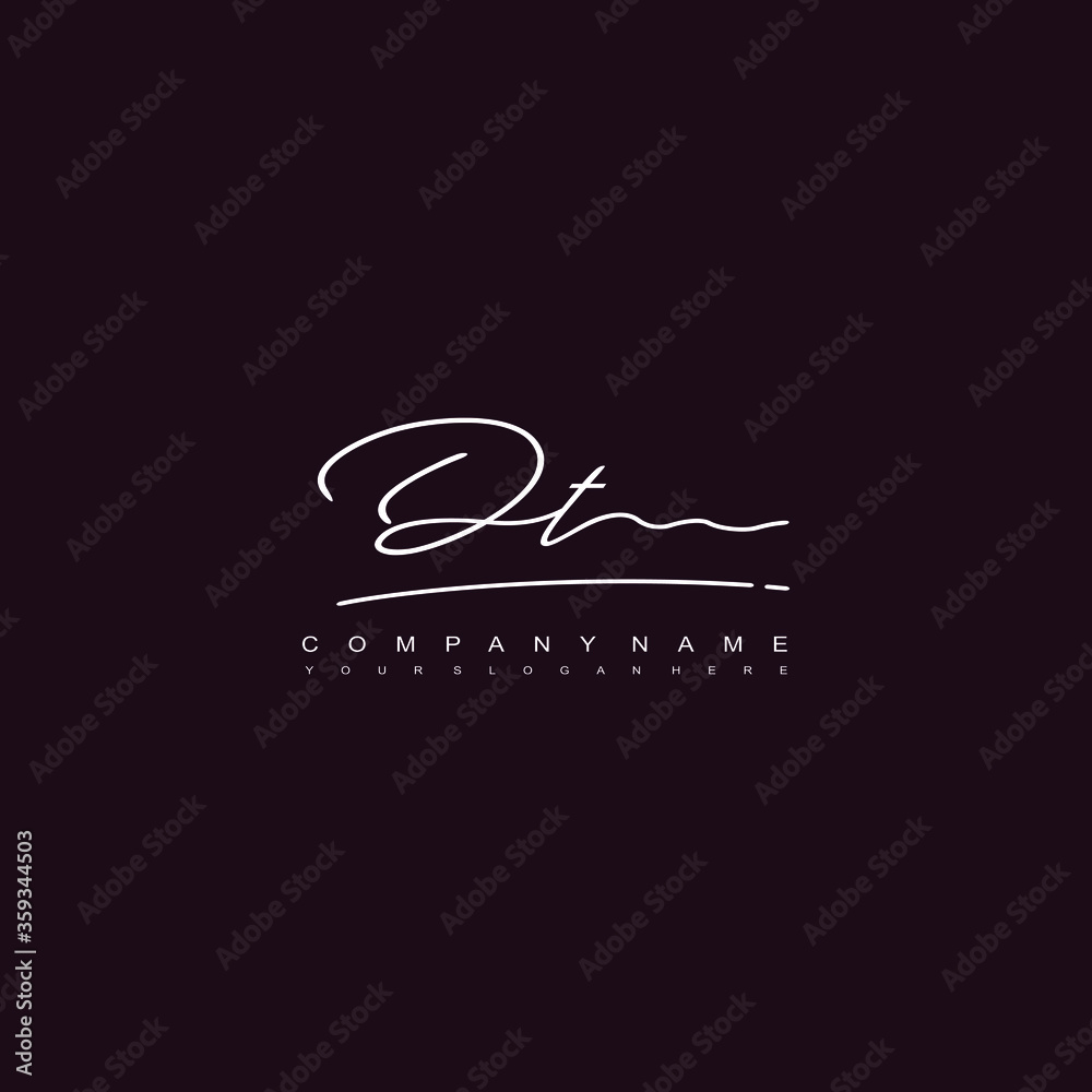 DT initials signature logo. Handwriting logo vector templates. Hand ...