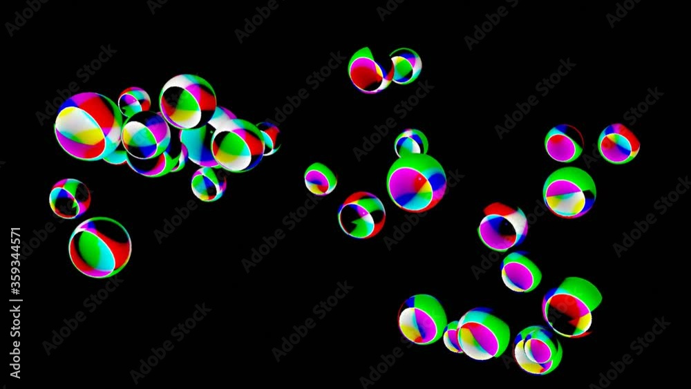 HD Video Of 3D Abstract Multicolored Color Sphere Shape Balls Animated ...