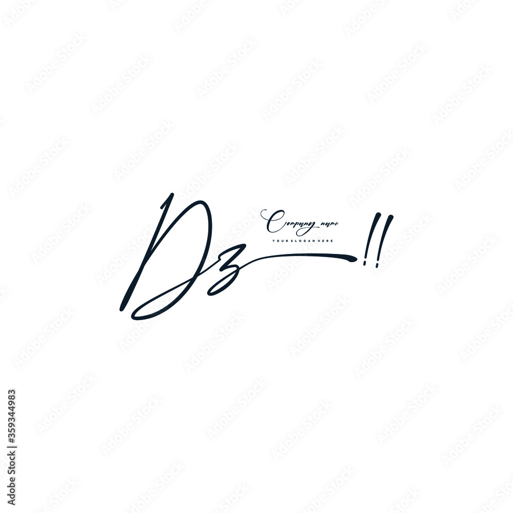 DZ initials signature logo. Handwriting logo vector templates. Hand ...