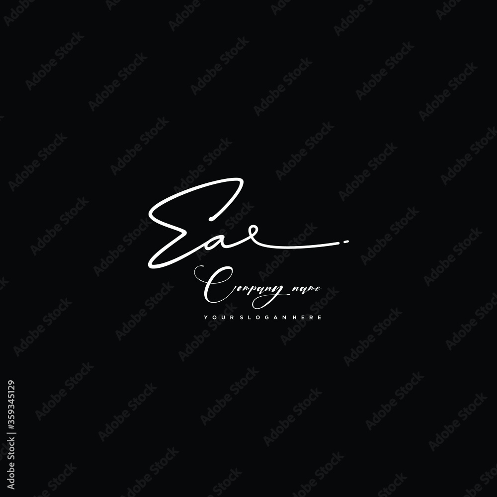 EA initials signature logo. Handwriting logo vector templates. Hand ...