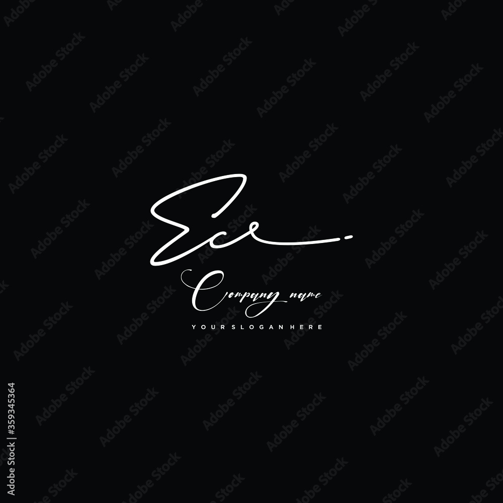 EC initials signature logo. Handwriting logo vector templates. Hand ...
