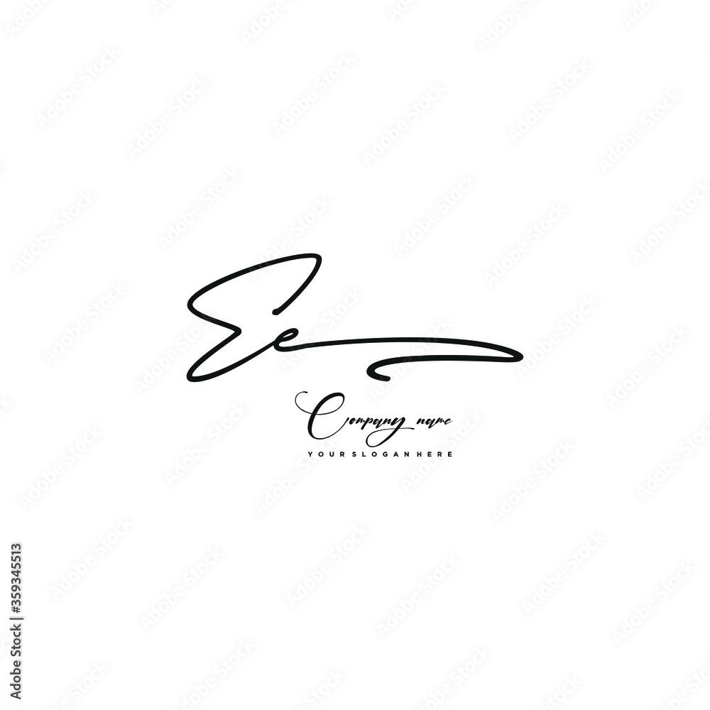EE initials signature logo. Handwriting logo vector templates. Hand ...