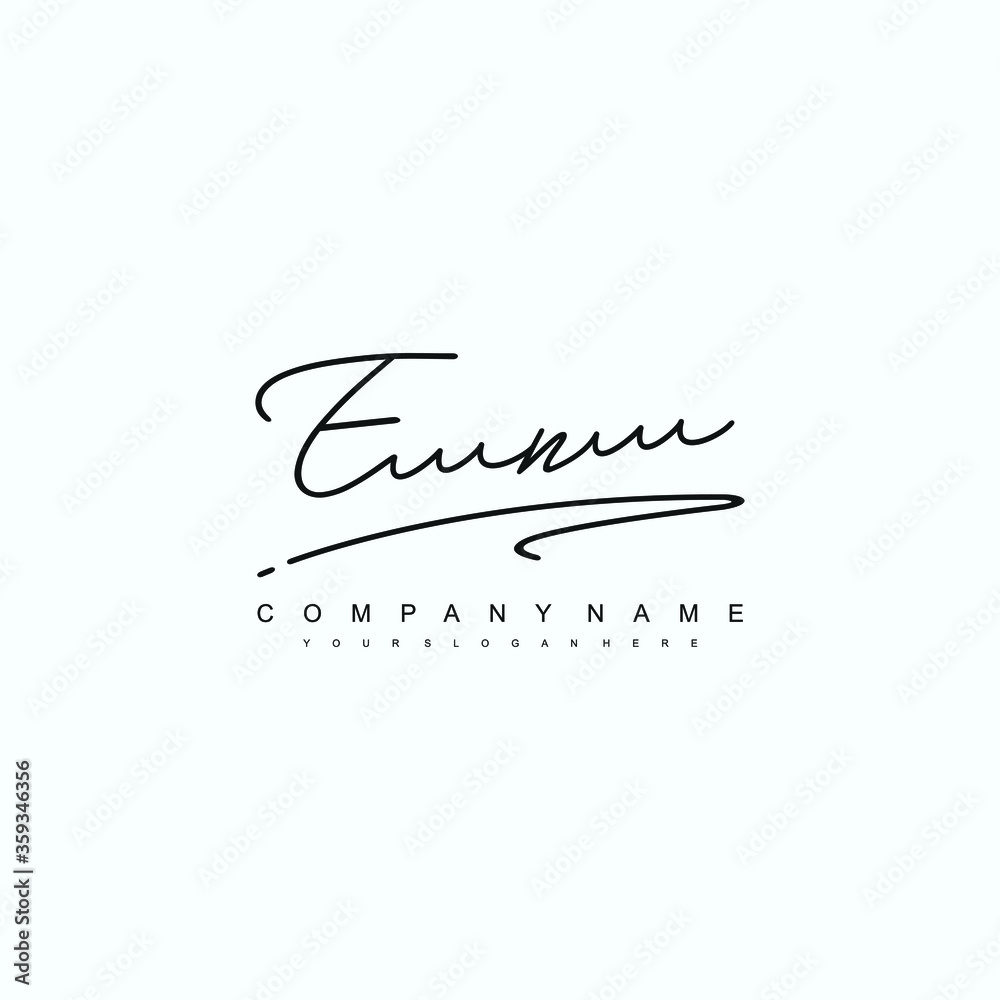 EN initials signature logo. Handwriting logo vector templates. Hand ...
