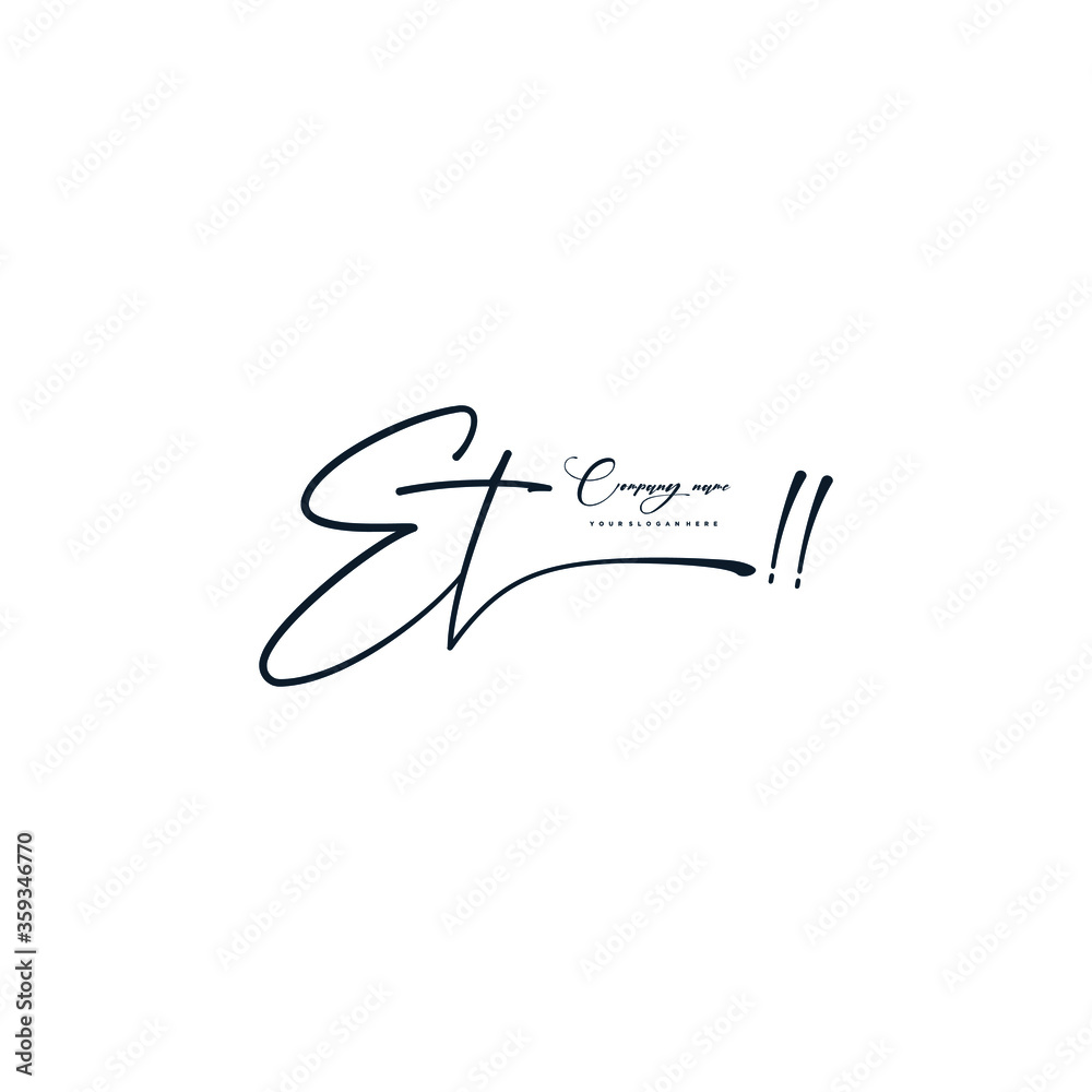 ET initials signature logo. Handwriting logo vector templates. Hand ...