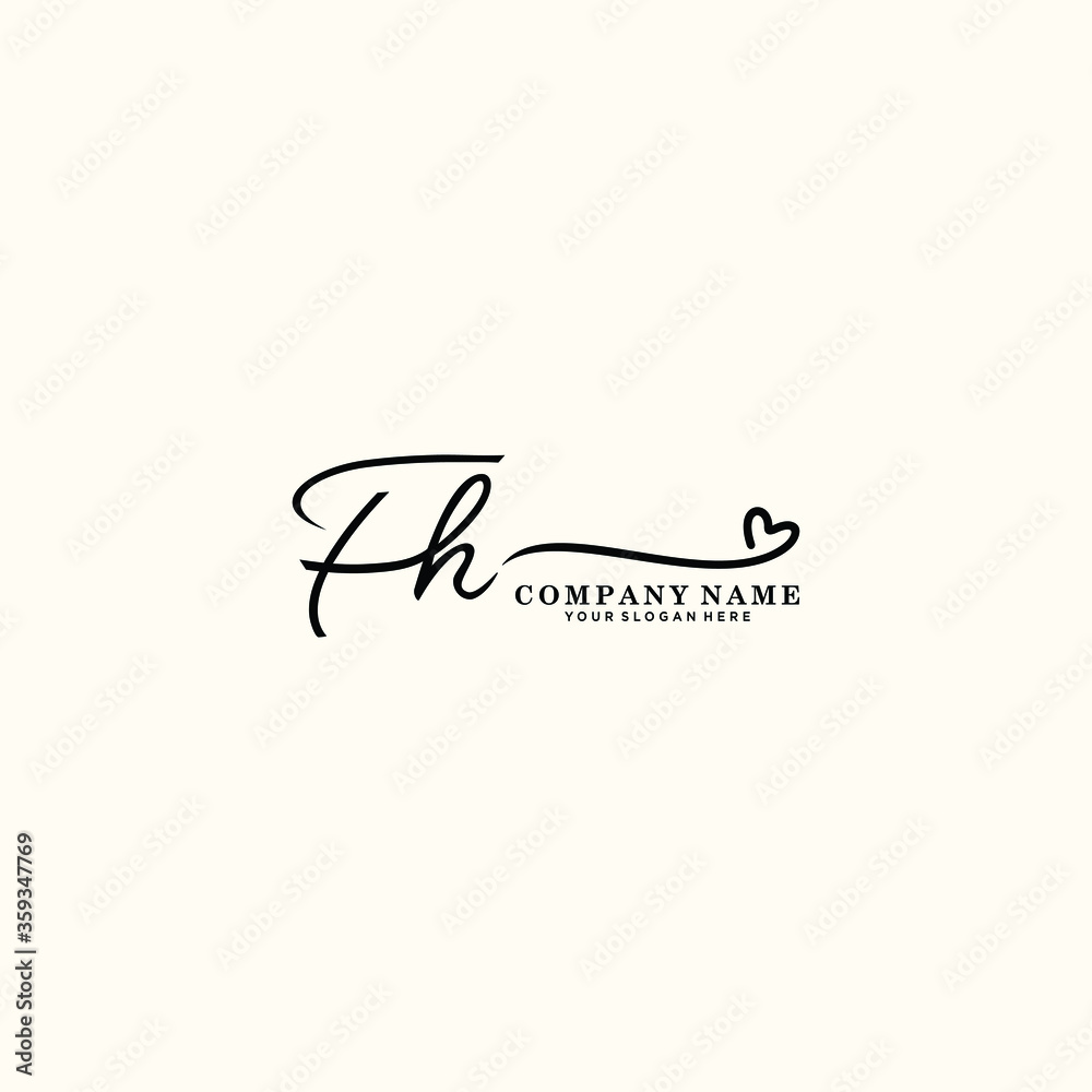 FH initials signature logo. Handwriting logo vector templates. Hand ...