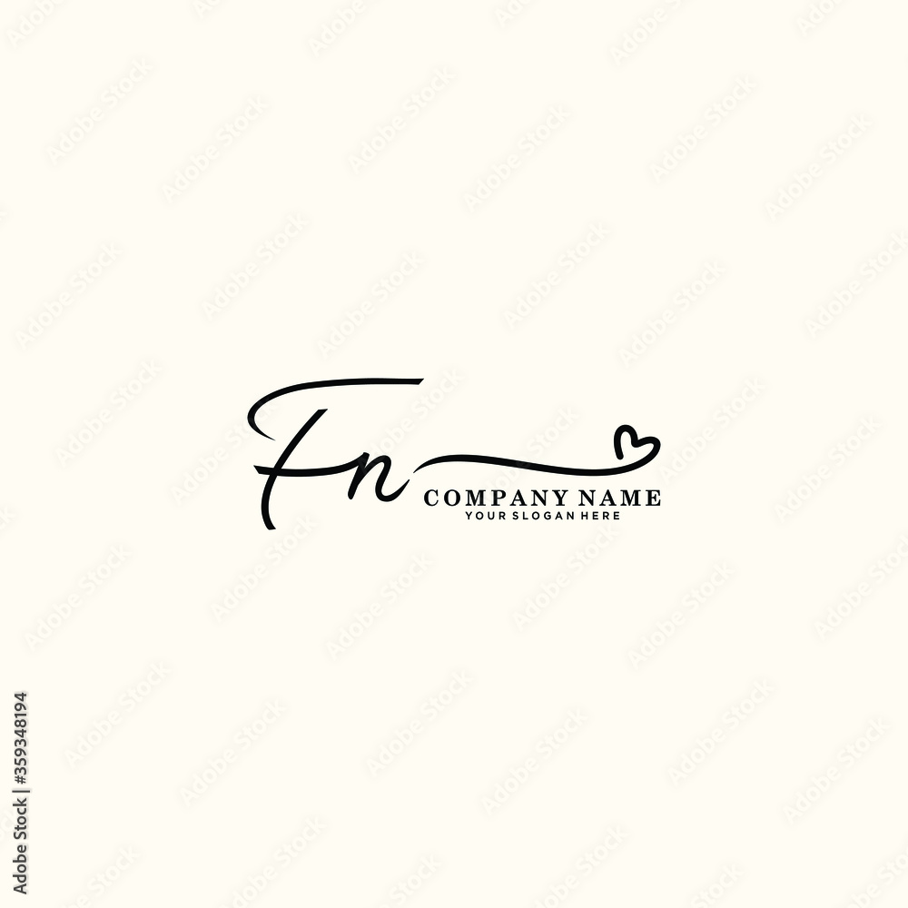 FN initials signature logo. Handwriting logo vector templates. Hand ...