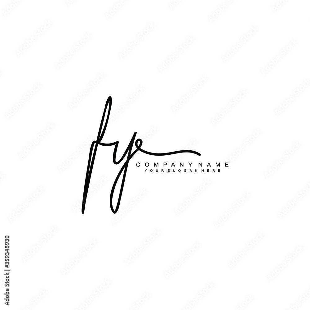 FY initials signature logo. Handwriting logo vector templates. Hand ...