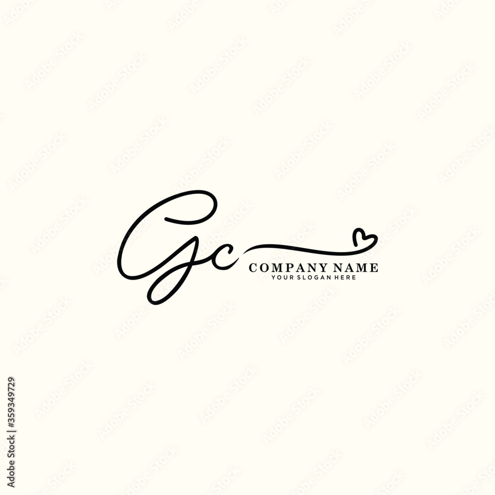 GC initials signature logo. Handwriting logo vector templates. Hand ...