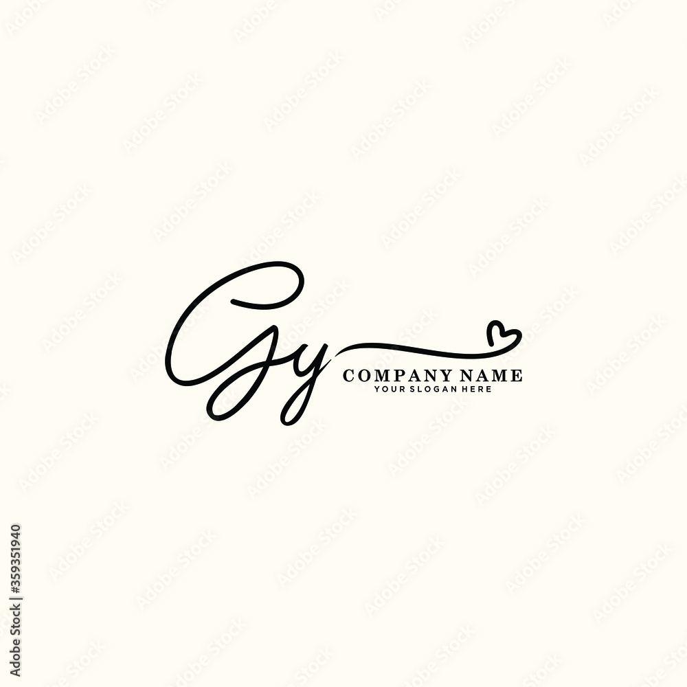 GY initials signature logo. Handwriting logo vector templates. Hand ...