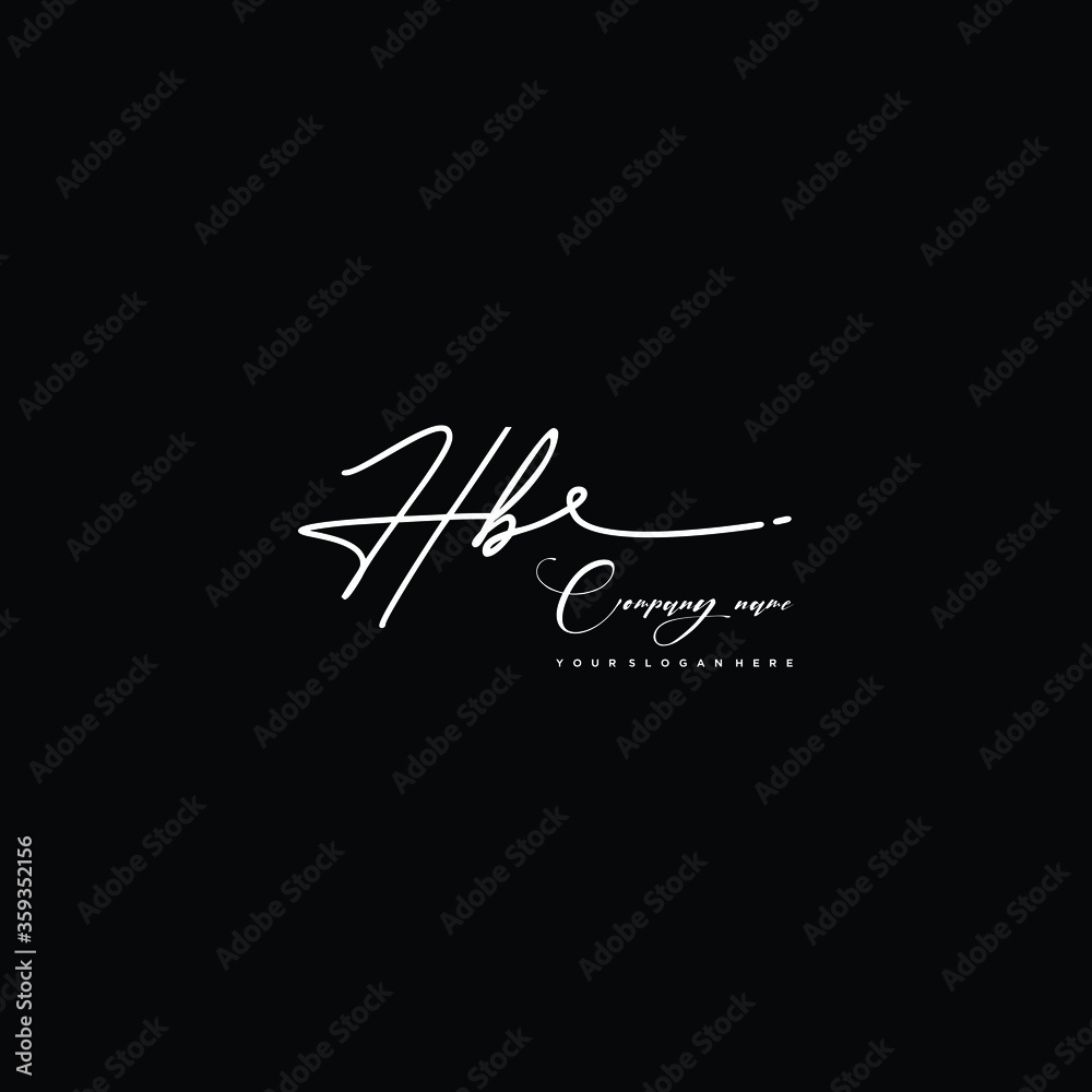 HB initials signature logo. Handwriting logo vector templates. Hand ...