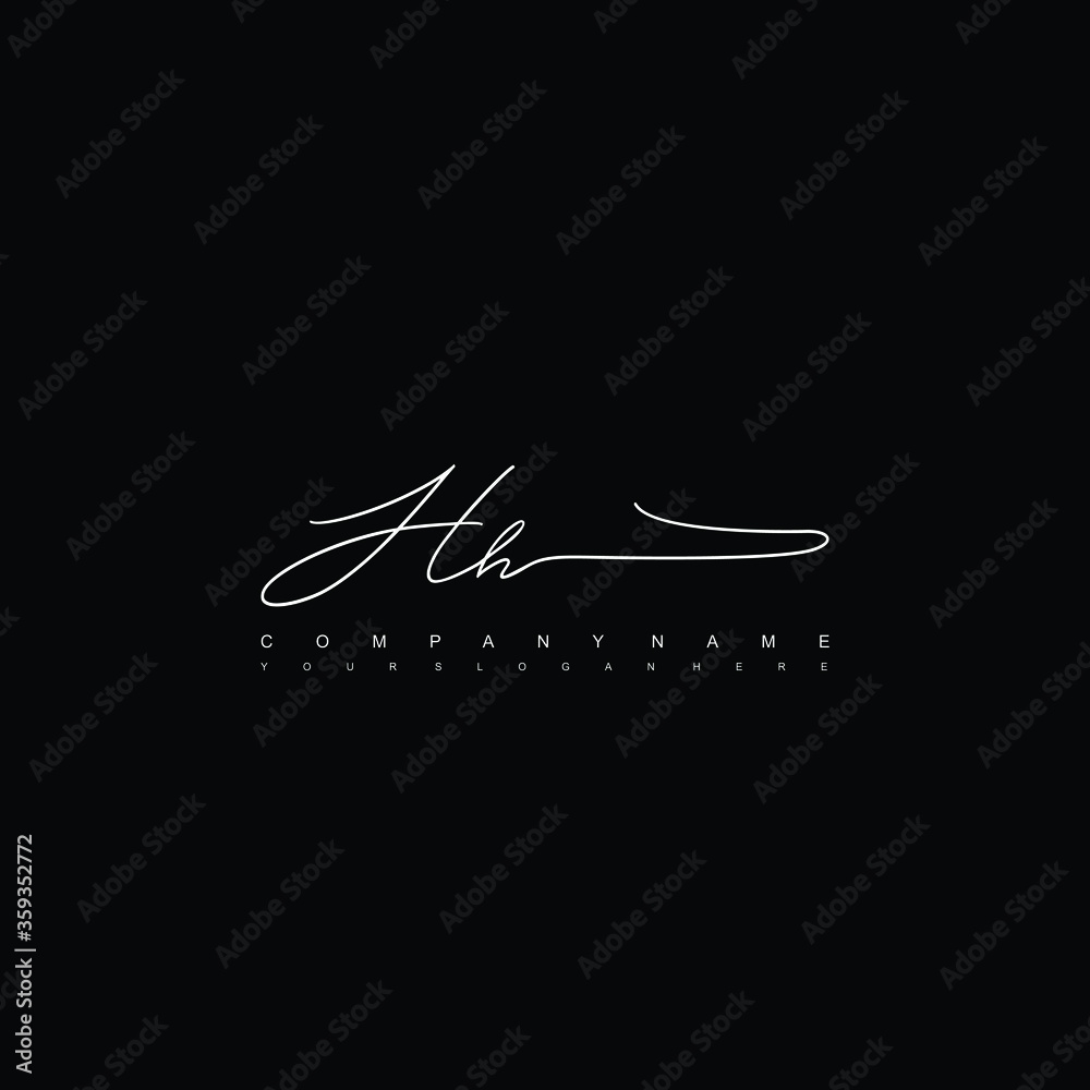 HH initials signature logo. Handwriting logo vector templates. Hand ...