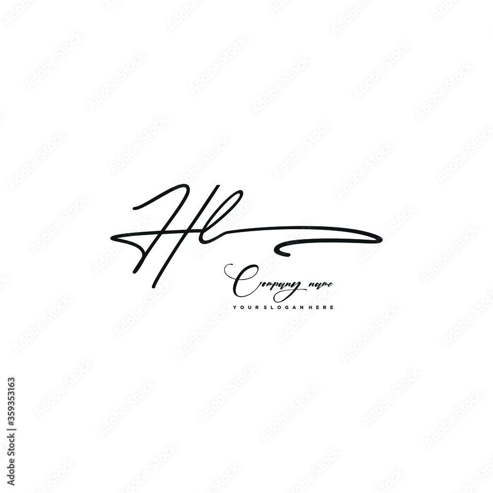 HL initials signature logo. Handwriting logo vector templates. Hand ...