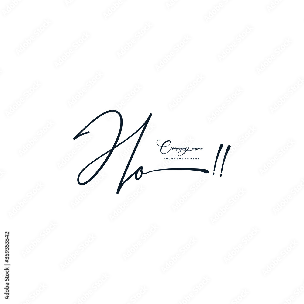 HO initials signature logo. Handwriting logo vector templates. Hand ...