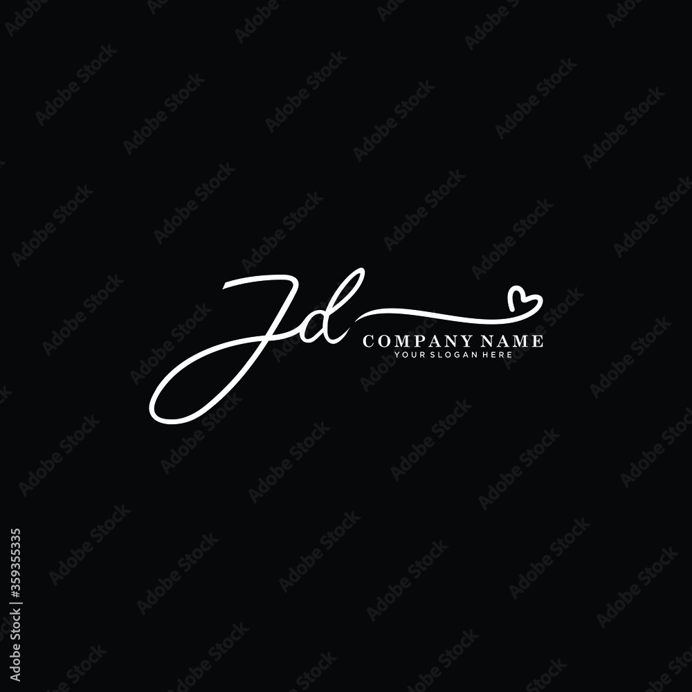 JD initials signature logo. Handwriting logo vector templates. Hand ...