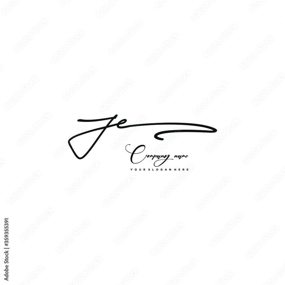 JE initials signature logo. Handwriting logo vector templates. Hand ...
