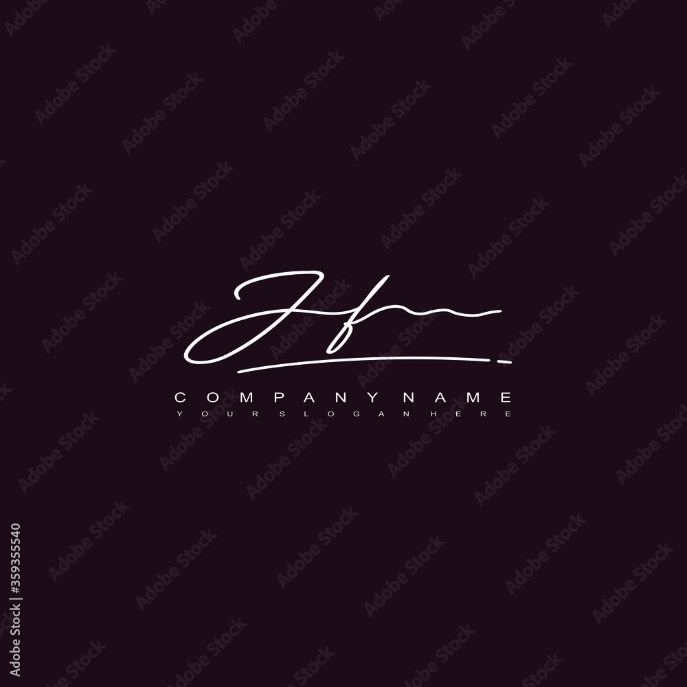 JF initials signature logo. Handwriting logo vector templates. Hand ...