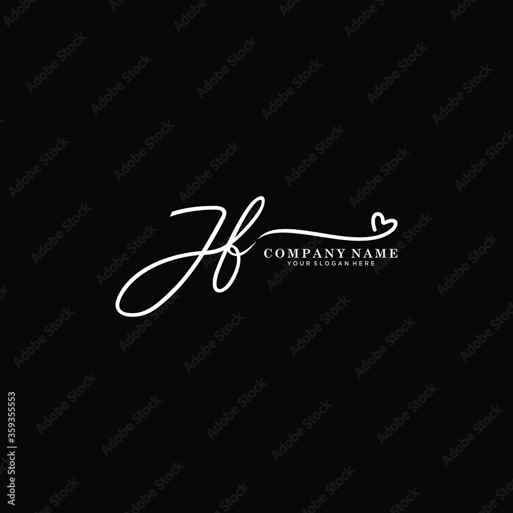 JF initials signature logo. Handwriting logo vector templates. Hand ...
