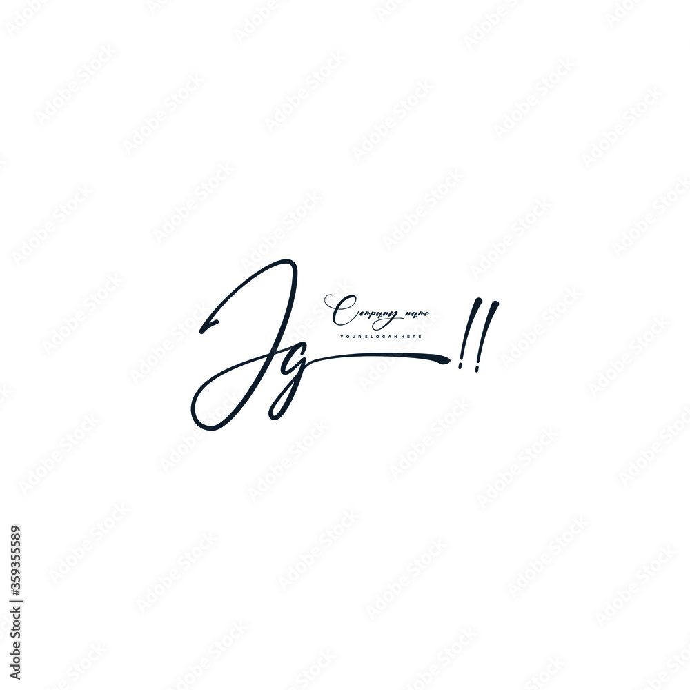 JG initials signature logo. Handwriting logo vector templates. Hand ...
