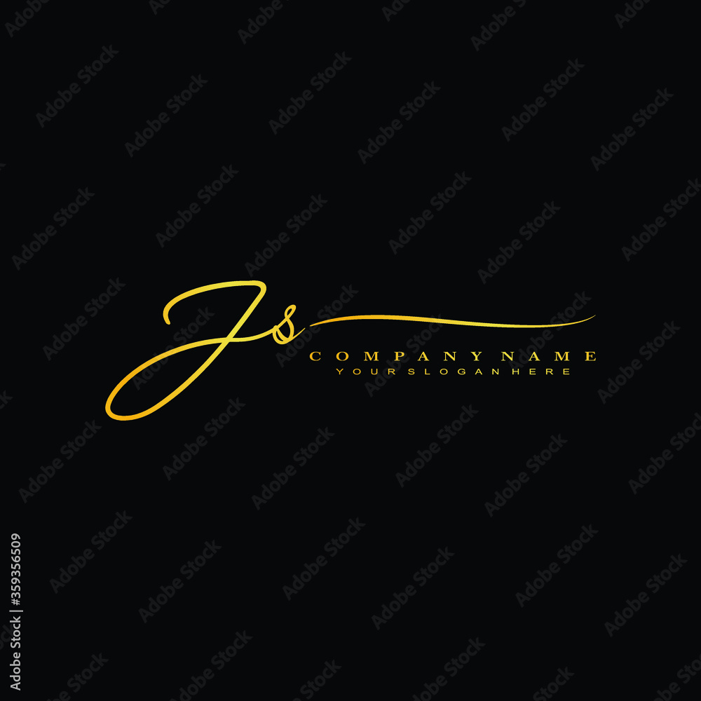 JS initials signature logo. Handwriting logo vector templates. Hand ...