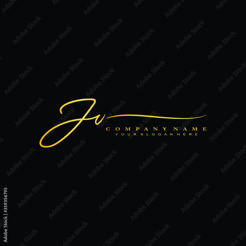 JV initials signature logo. Handwriting logo vector templates. Hand ...