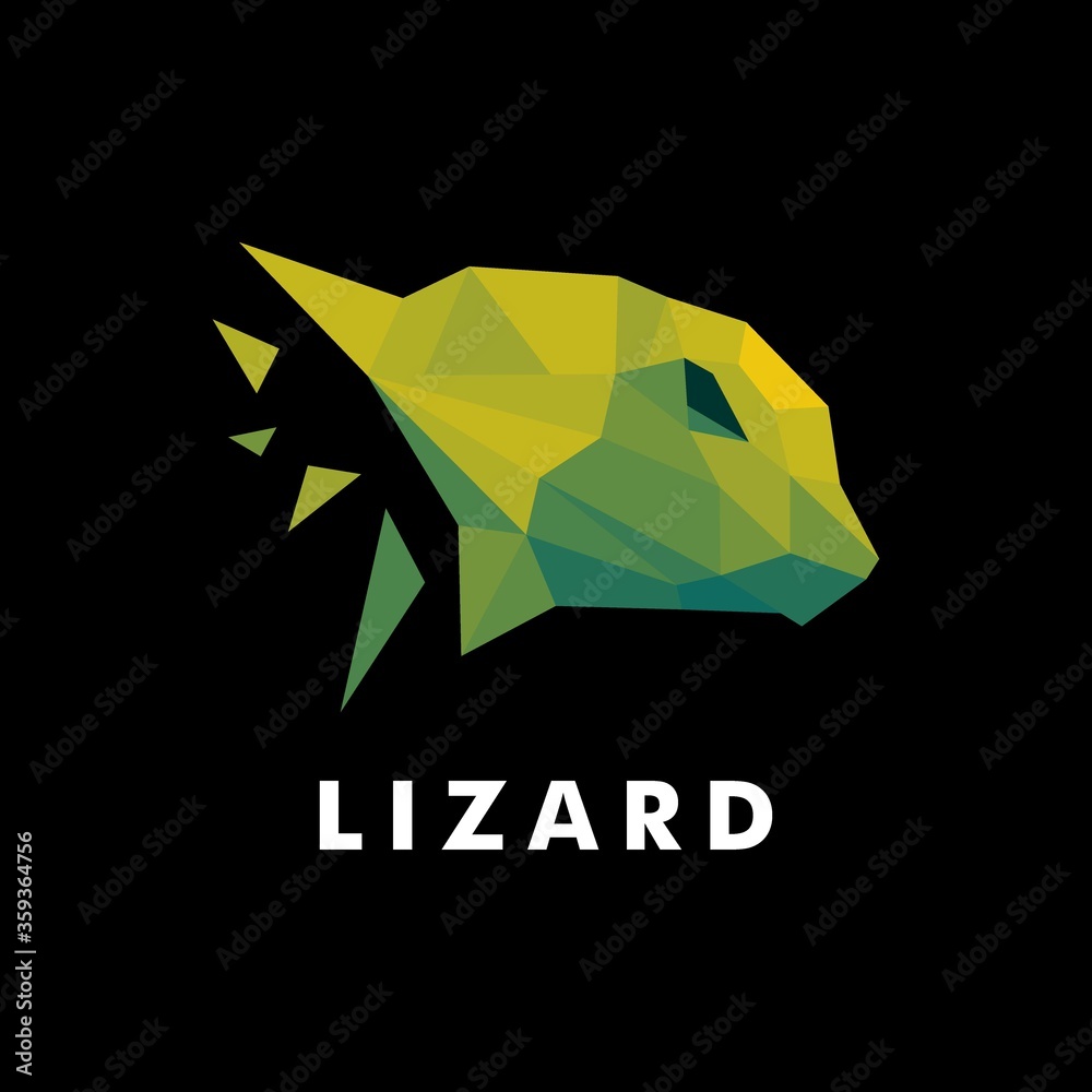 Vector Logo Illustration Lizard Low Poly Style. Stock Vector | Adobe Stock