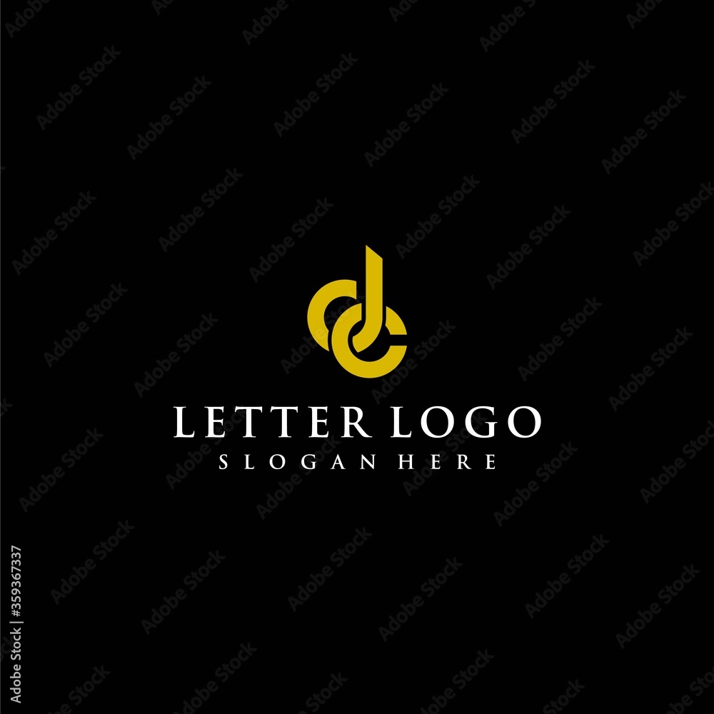 Modern logo design of letter dc on black background colours - EPS10 ...