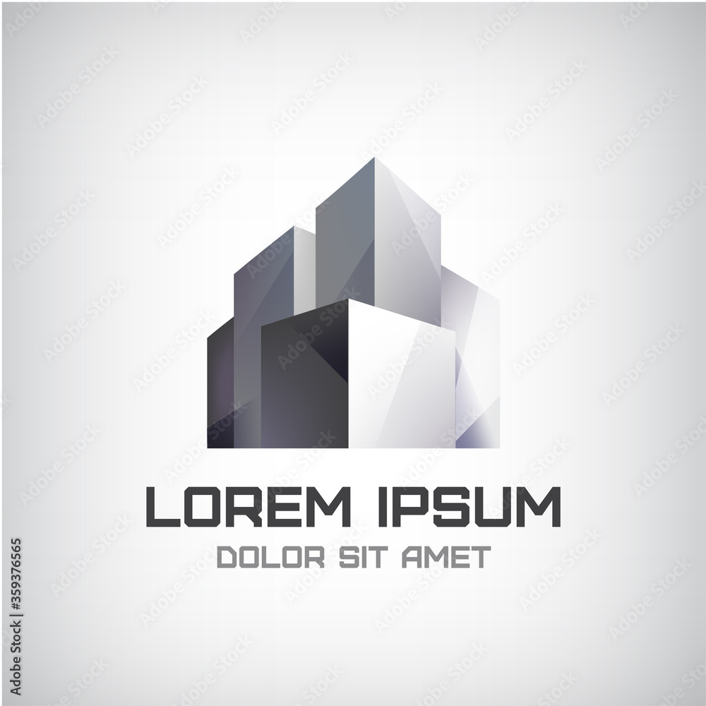 vector modern office building icon, logo isolated Stock Vector | Adobe ...