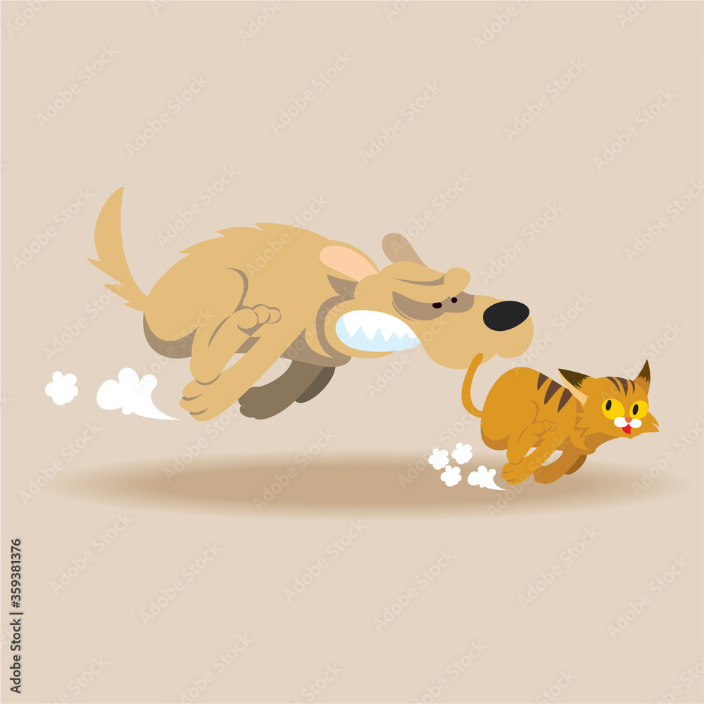 Dog Chasing Cat Cartoon