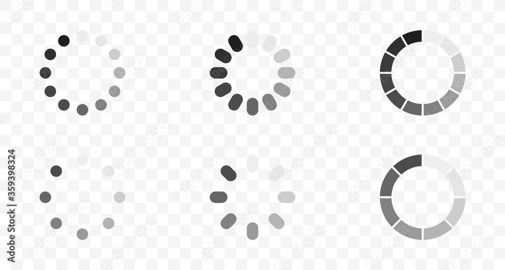 Set of loading icons isolated on transparent background. Loading bar ...