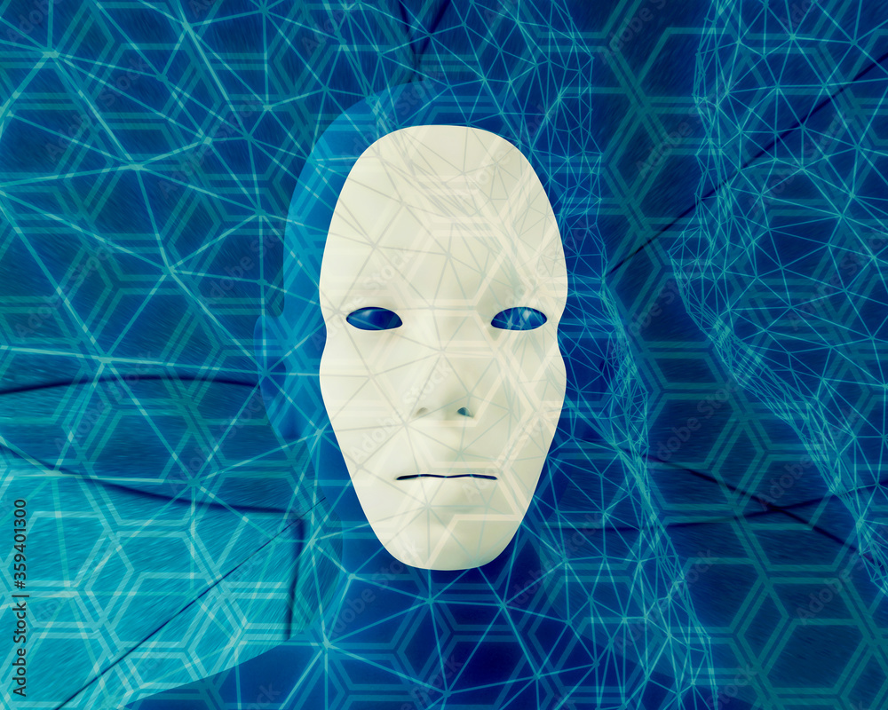 Robot face, futuristic background, hi-tech concept. Artificial ...