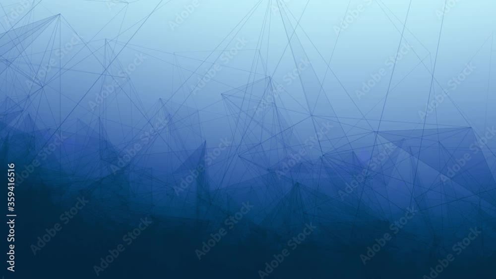 Seamlessly looping plexus wireframes on vivid Blue gradient background as show event, looped ...