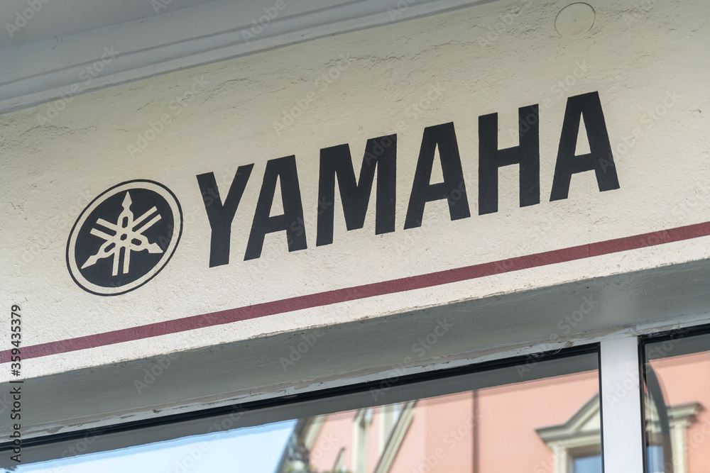 Berlin, Germany - June 17, 2020: Yamaha workshop signage. Yamaha Motor ...