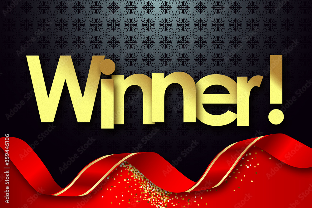 winner in black background and golden stars Stock Photo | Adobe Stock