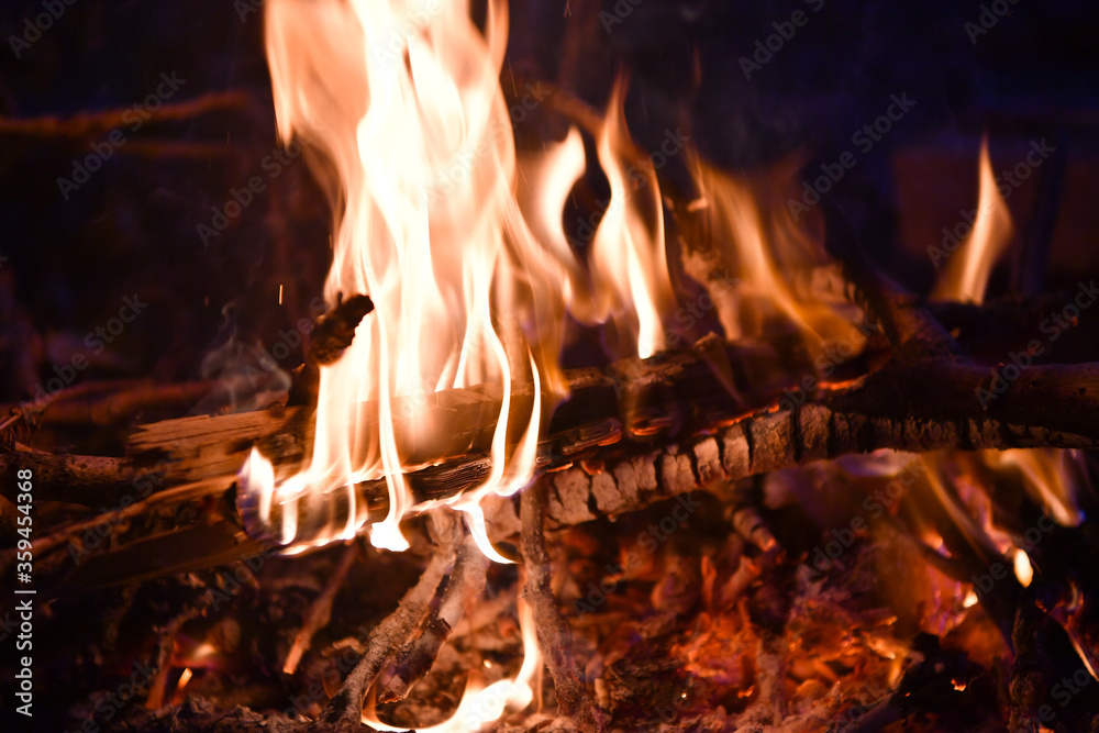 fire, flame, fire at night, night flame, fire, picnic, barbecue ...
